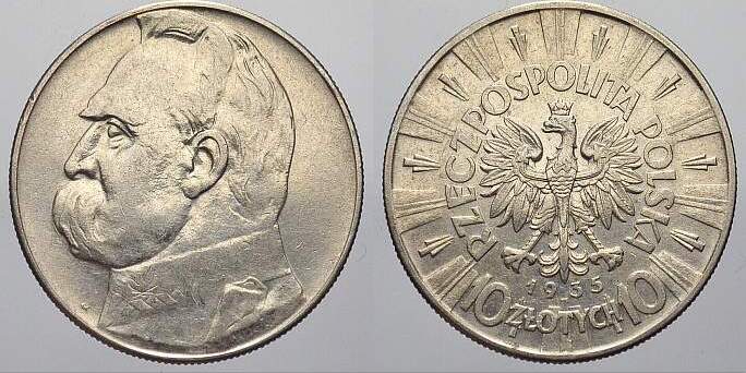 Polen-Republik 1918-1939 10 Zlotych 1935 Republik Polen 1918-1939. Vorzüglich-stempelglanz | MA ...