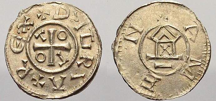 Goslar, königliche Münzstätte Denar Otto III. und seiner Beraterin und ...