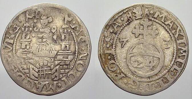 Magdeburg, Stadt 1/24 Taler (Groschen) 1573 Sehr schön | MA-Shops