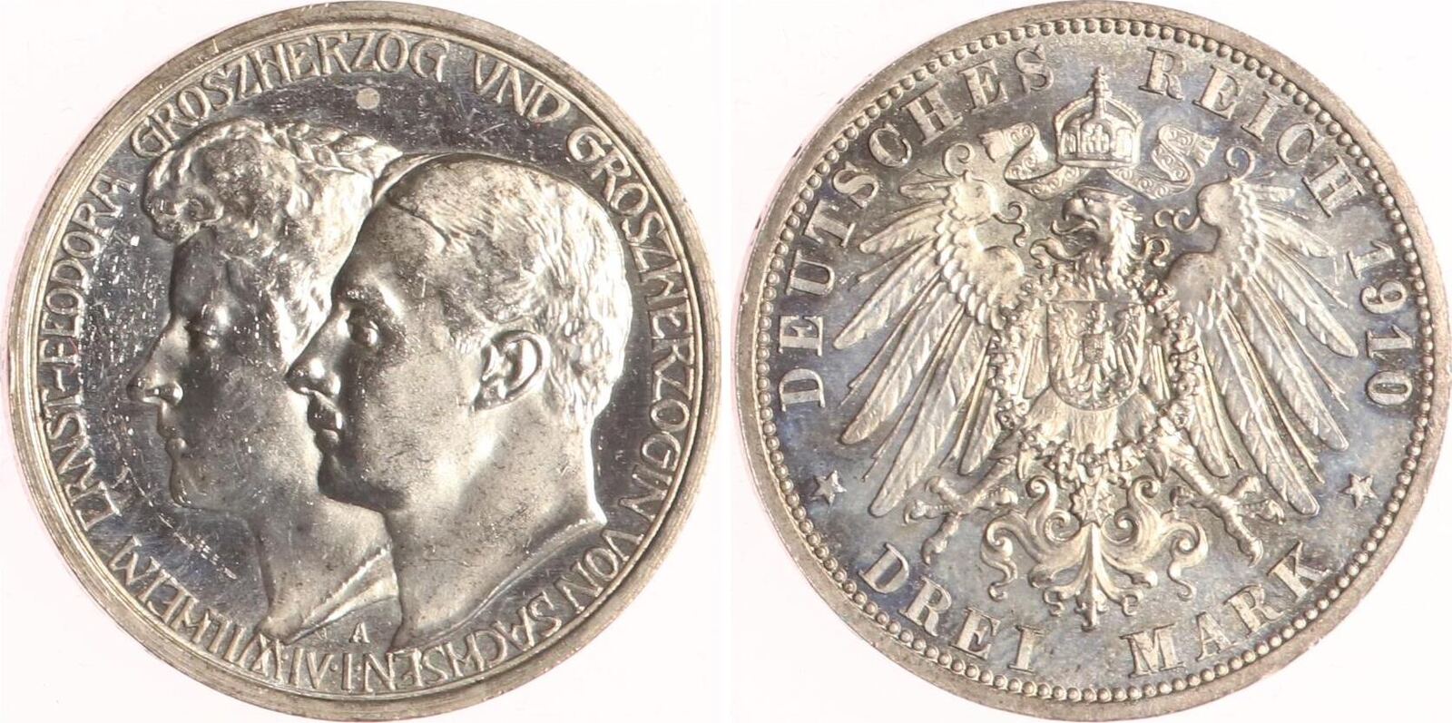 Sachsen-Weimar-Eisenach 3 Mark 1910 A Wilhelm Ernst 1901-1918 ...