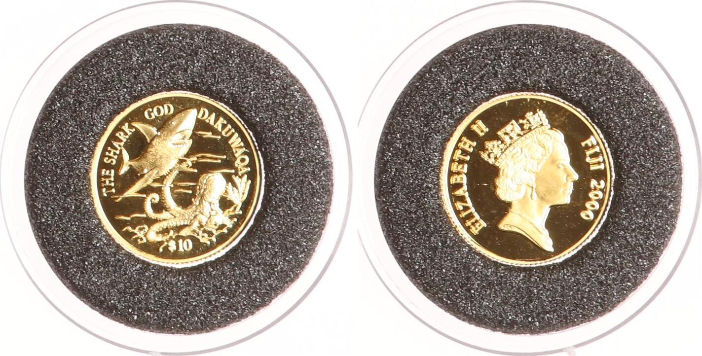 Fiji 10 Dollars 2000 Haifischgott. Polierte Platte | MA-Shops