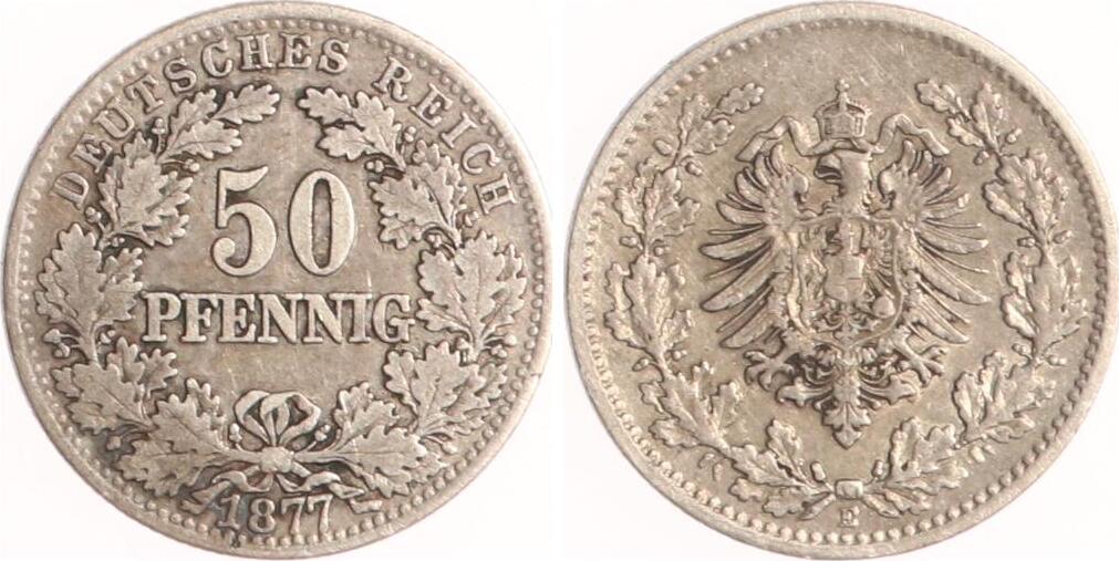 Kaiserreich 50 Pfennig 1877 E Sehr schön | MA-Shops