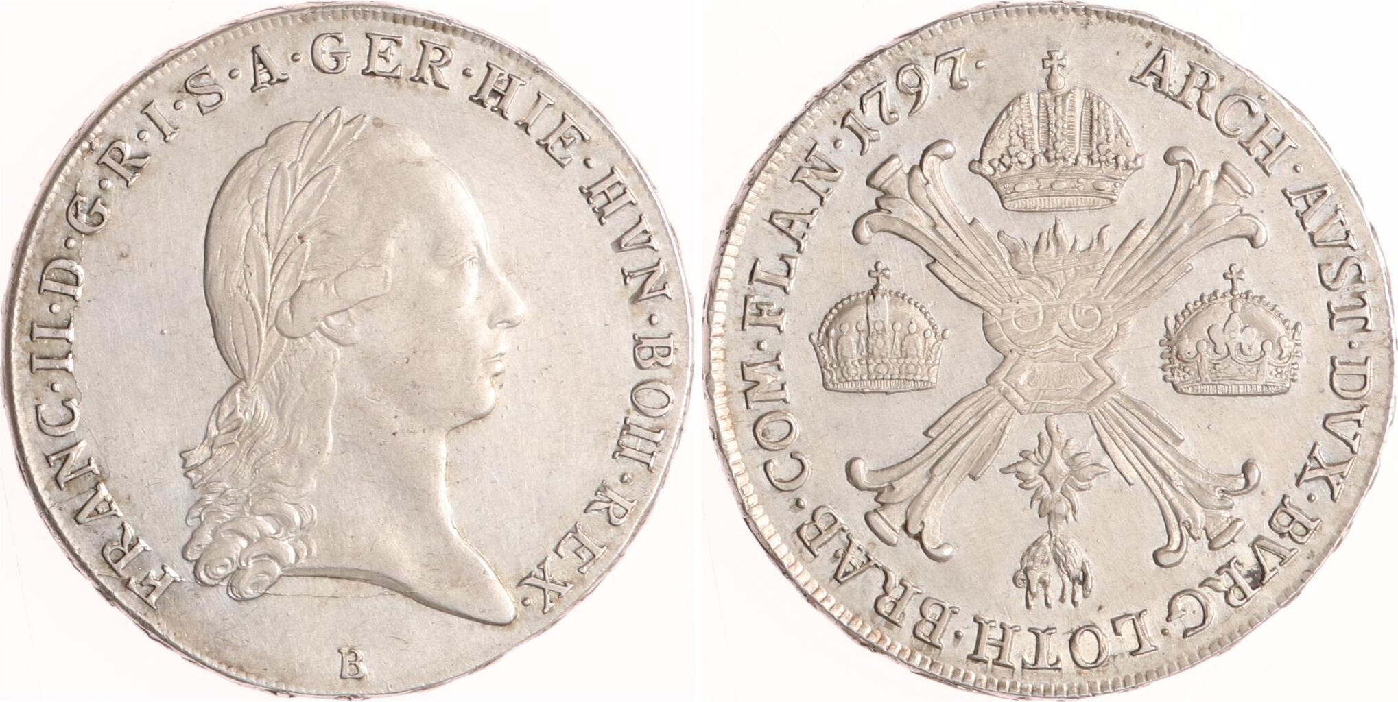 Römisch-Deutsches-Reich Kronentaler 1797 B Franz II. 1792-1804. Vorzüglich | MA-Shops