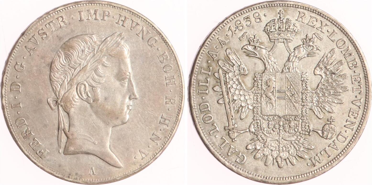 Österreich 1/2 Taler 1838 A Ferdinand I. 1835-1848 Sehr schön ...