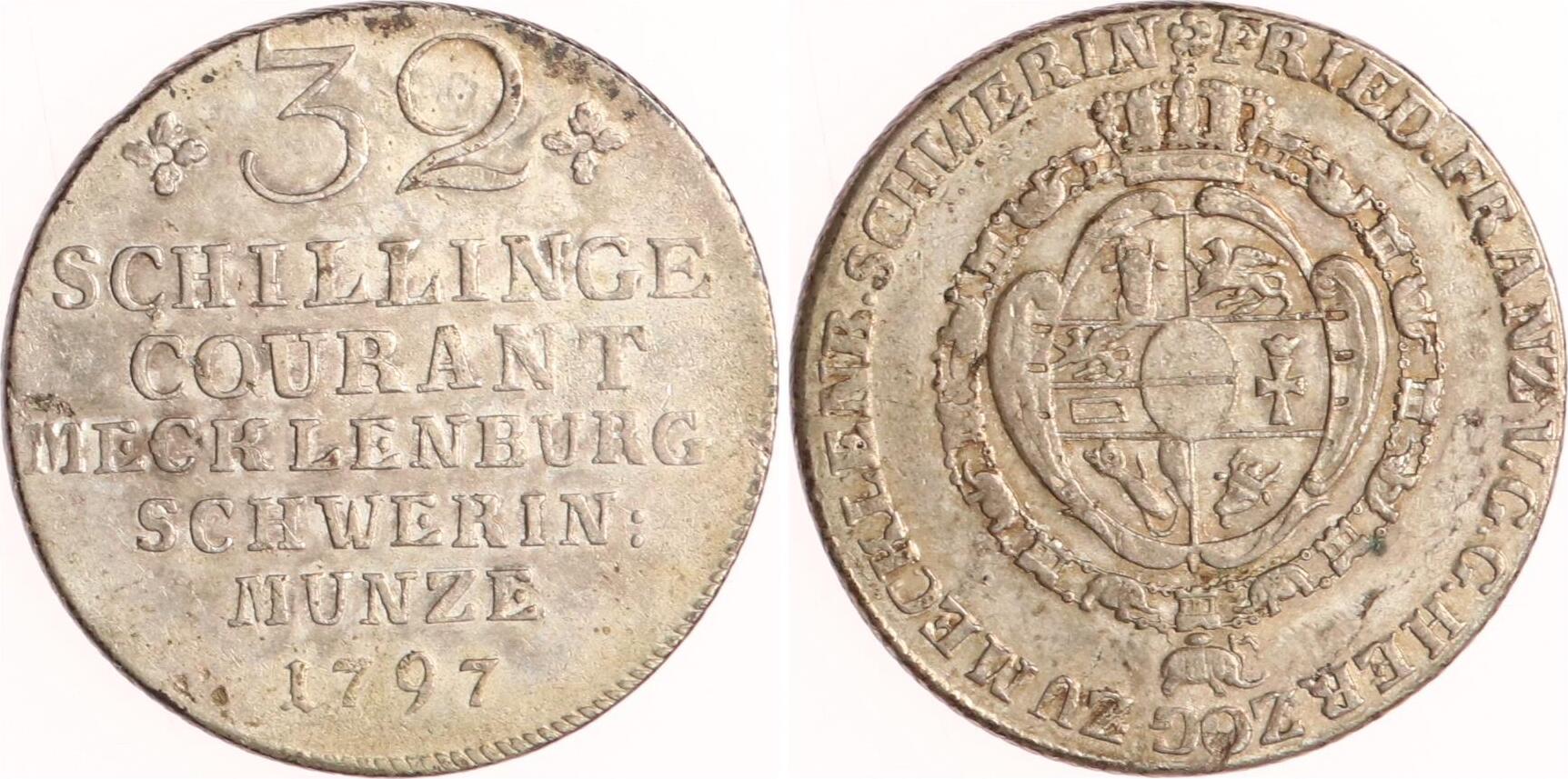 Mecklenburg-Schwerin 32 Schillinge 1797 Friedrich Franz I. 1785-1837. Sehr schön+ | MA-Shops