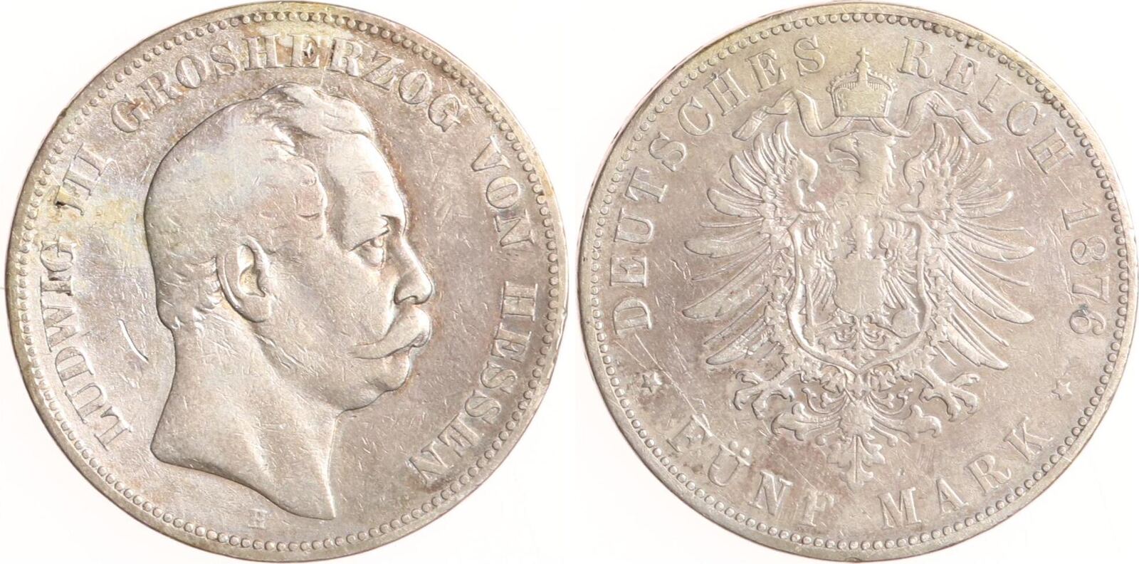 Hessen 5 Mark 1876 H Ludwig III. 1848-1877. Schön/Sehr schön | MA-Shops