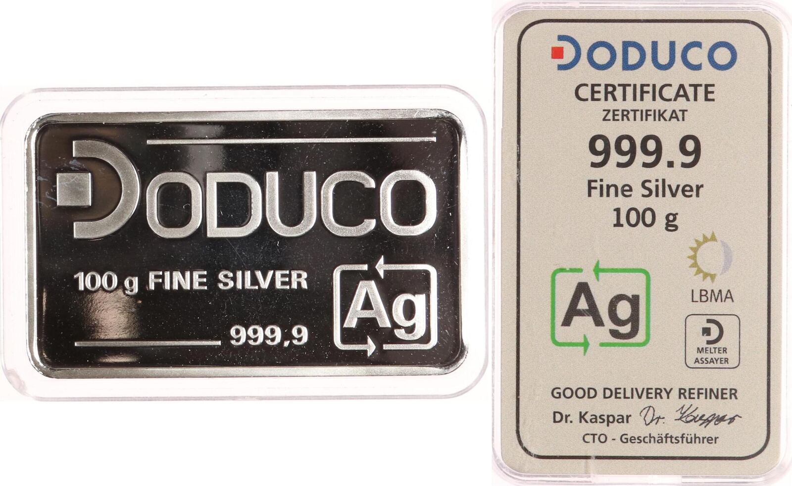 DODUCO 100 Gramm Fine Silver Silberbarren. | MA-Shops