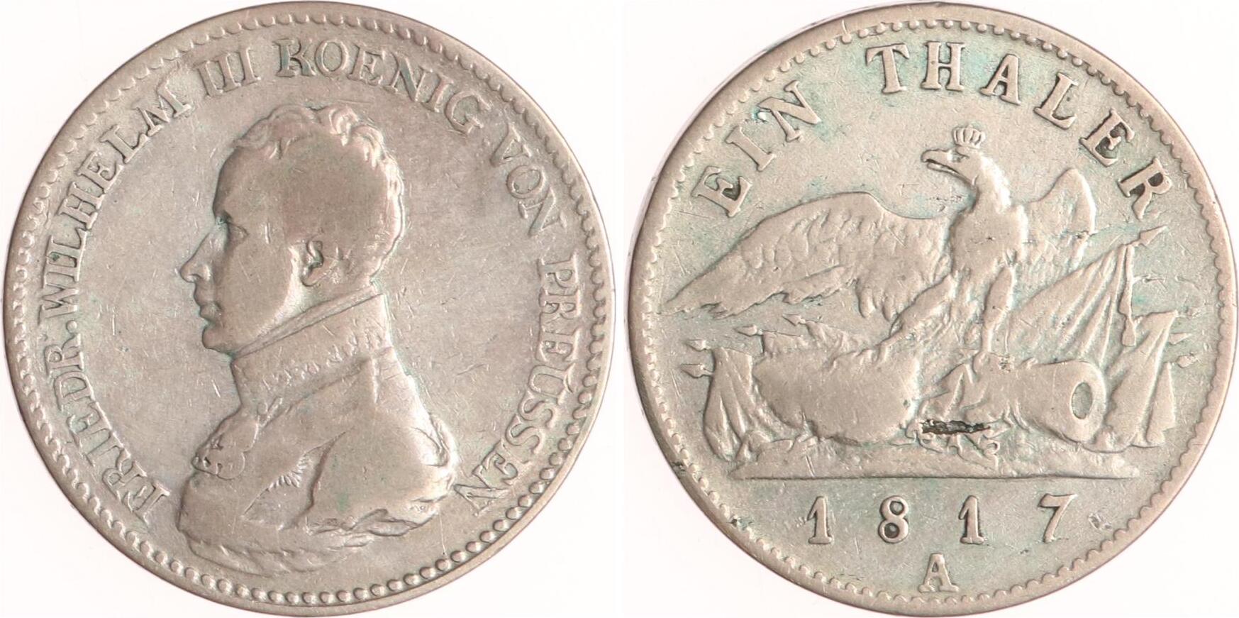 Preussen Taler 1817 A Friedrich Wilhelm III. 1797-1840. Sehr schön | MA ...