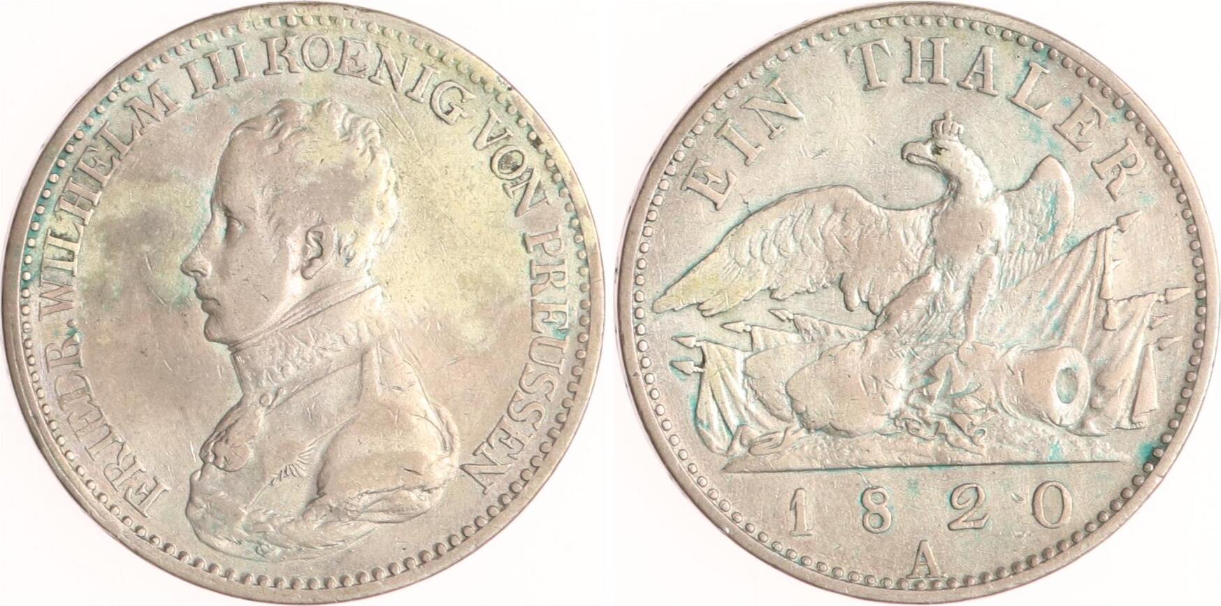 Preussen Taler 1820 A Friedrich Wilhelm III. 1797-1840. Sehr schön | MA ...