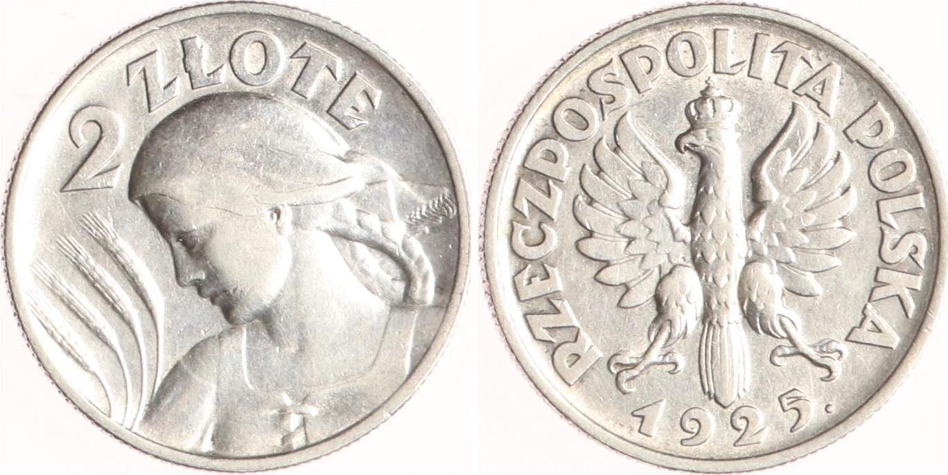 Polen 2 Zlote 1925 Republik 1919-1939. Sehr schön - vorzüglich | MA-Shops