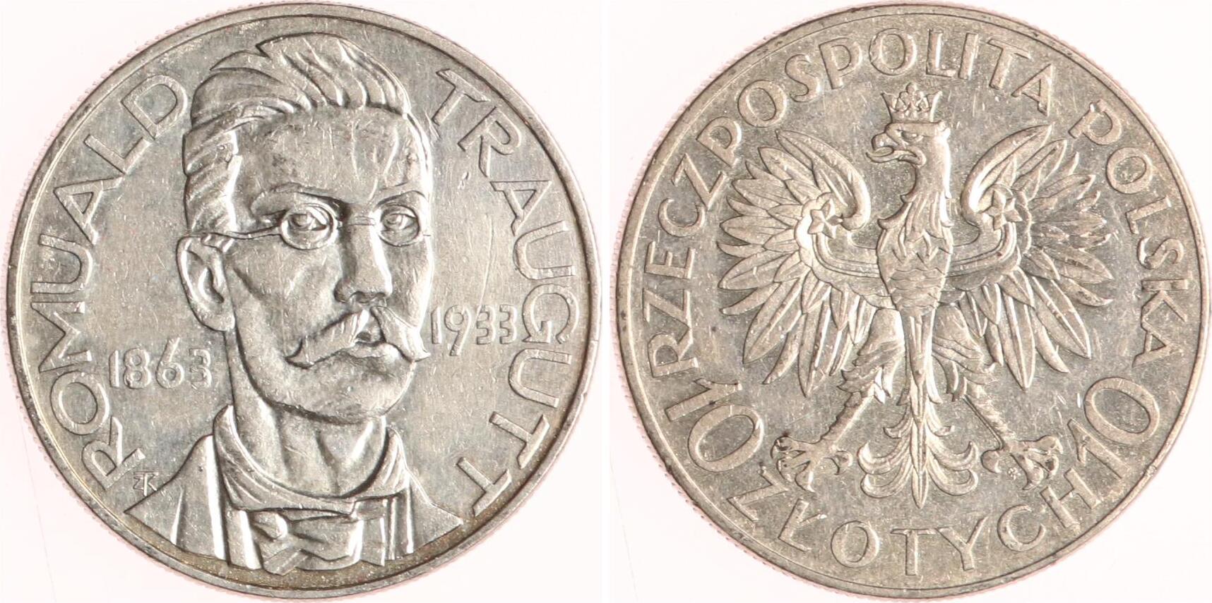 Polen 10 Zlotych 1933 Republik 1919-1939. Sehr schön - vorzüglich | MA-Shops