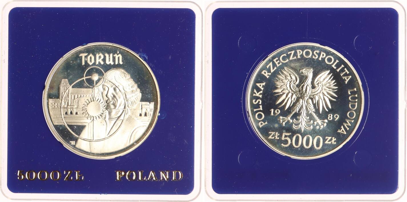 Polen 5000 Zlotych 1989 Thorn Polierte Platte MA Shops