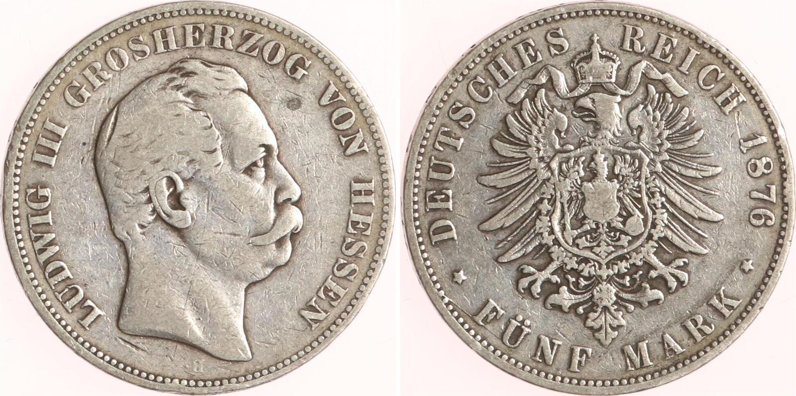 Hessen 5 Mark 1876 H Ludwig III. 1848-1877. Schön/Sehr schön | MA-Shops