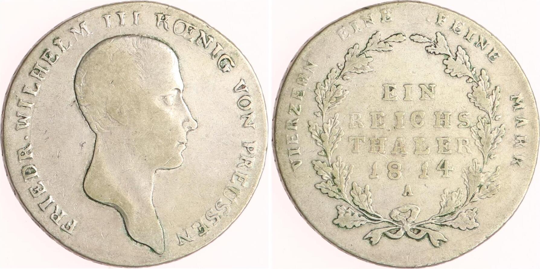 Preussen Taler 1814 A Friedrich Wilhelm III. 1797-1840. Sehr schön | MA ...