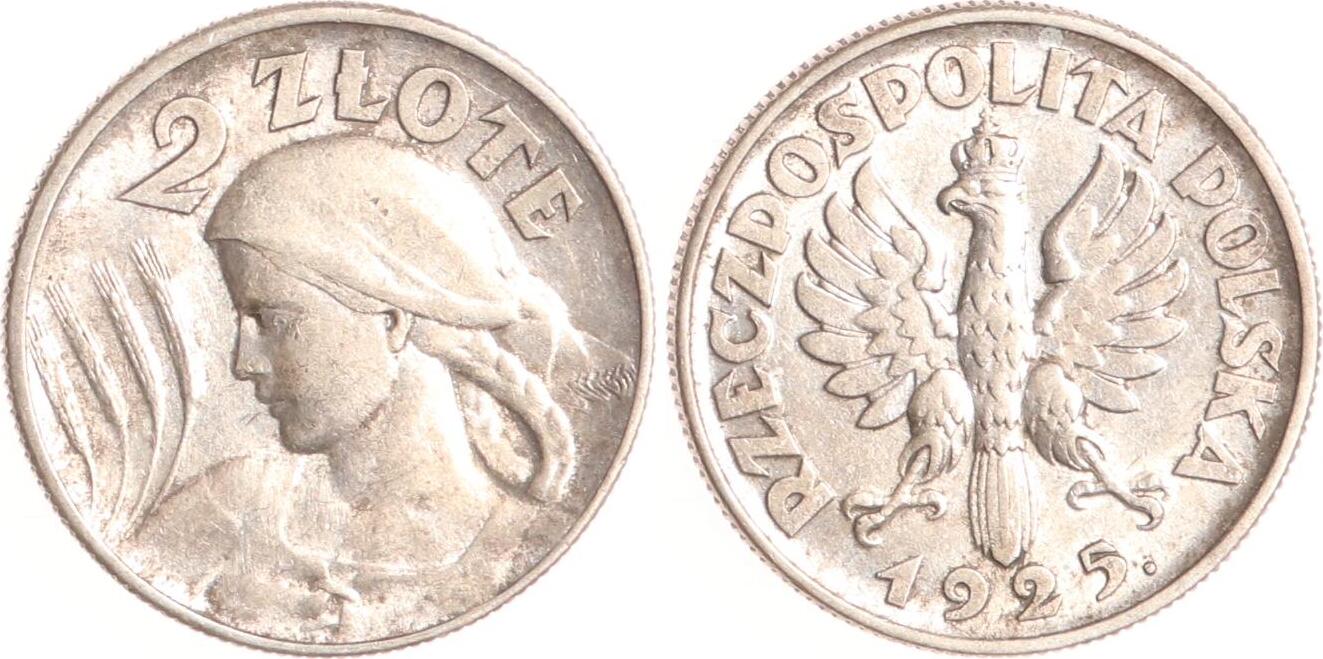 Polen 2 Zlote 1925 Republik 1919-1939. Sehr schön - vorzüglich | MA-Shops