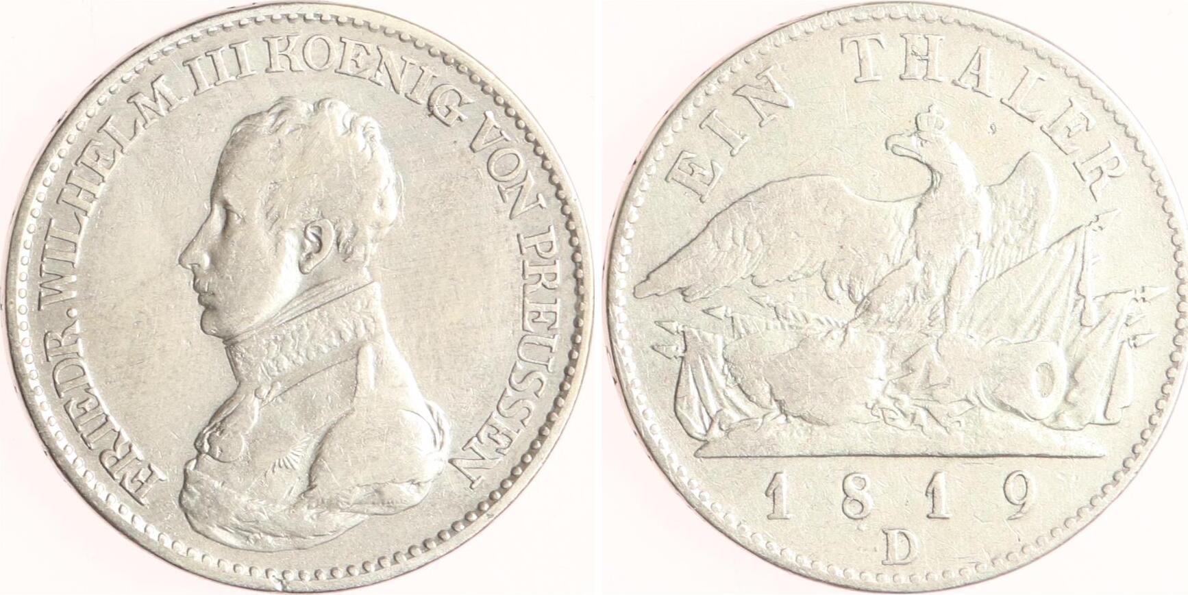 Preussen Taler 1819 D Friedrich Wilhelm III. 1797-1840. sehr schön/Sehr ...