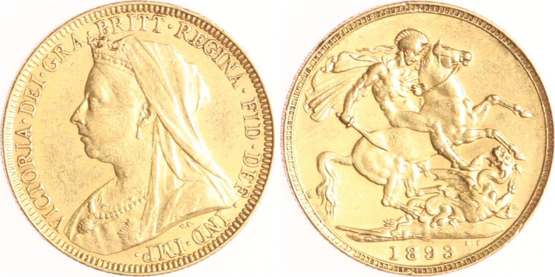 Großbritannien Sovereign 1893 Victoria 1837-1901. Sehr schön ...