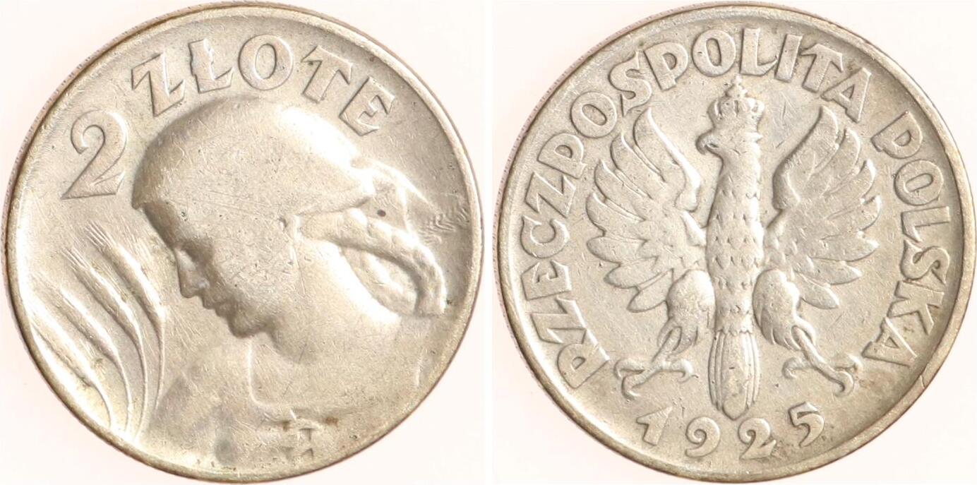 Polen 2 Zlote 1925 Republik 1919-1939. Fast sehr schön | MA-Shops