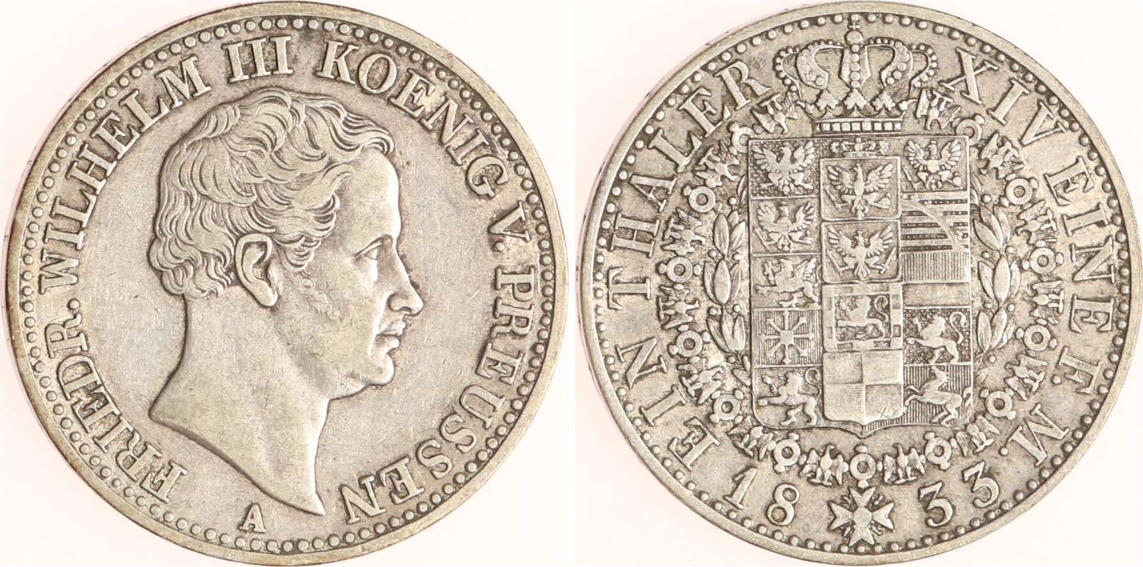 Preussen Taler 1833 A Friedrich Wilhelm III. 1797-1840. Sehr schön | MA-Shops