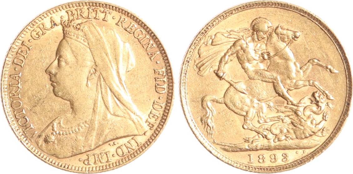 Großbritannien Sovereign 1893 Victoria 1837-1901. Sehr schön ...