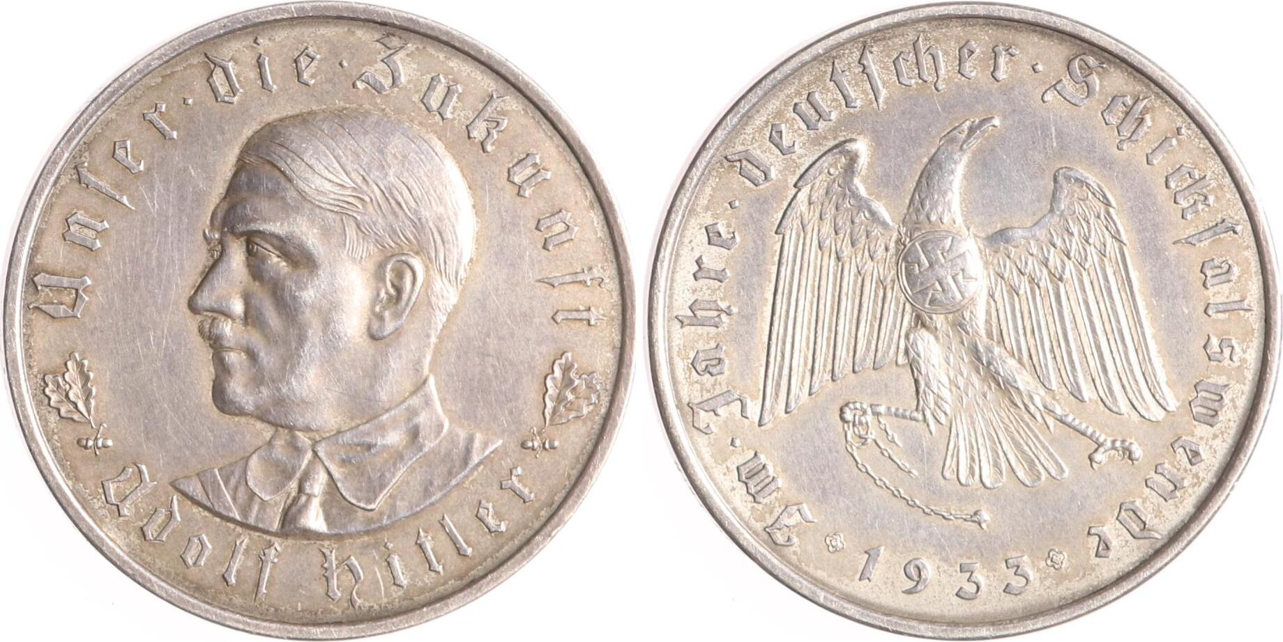 Drittes Reich Silbermedaille 1933 Auf die Ereignisse des Jahres - Adolf ...