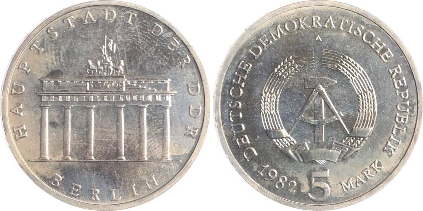 DDR 5 Mark 1982 A Brandenburger Tor. Stempelglanz | MA-Shops