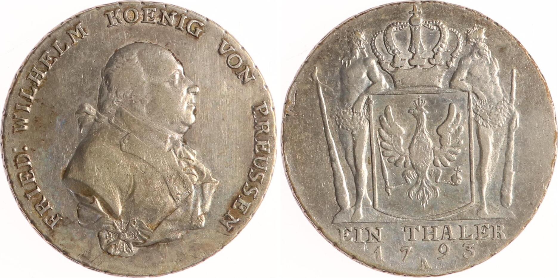 Brandenburg-Preussen Taler 1793 A Friedrich Wilhelm II. 1786-1797. Sehr ...