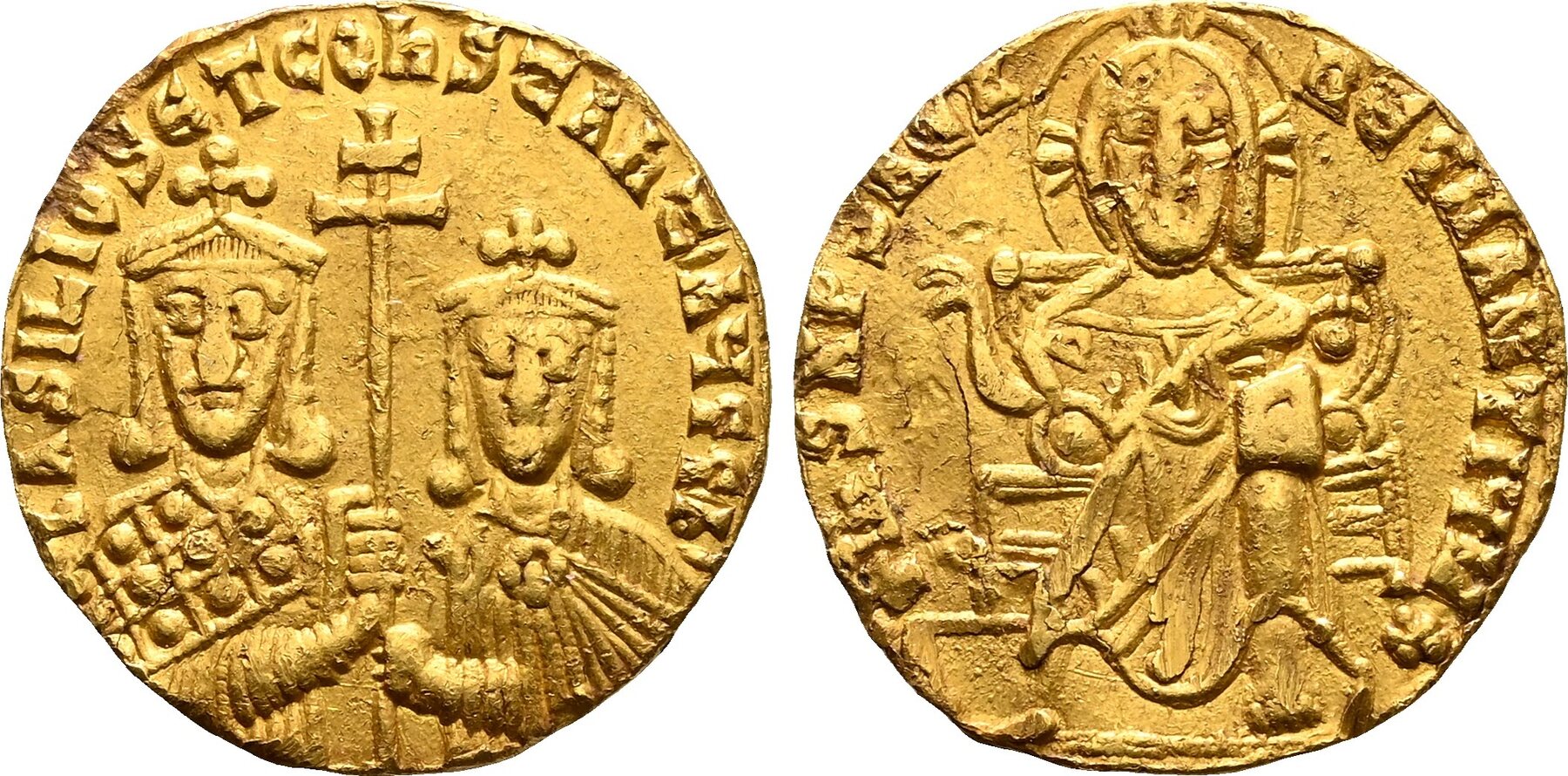 Byzanz Solidus 871/886, Basilius I. Macedonicus, 867-886, mit ...