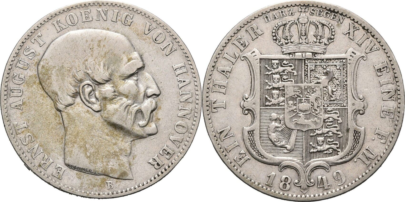 Hannover Ausbeutetaler 1849 B Ernst August ss | MA-Shops