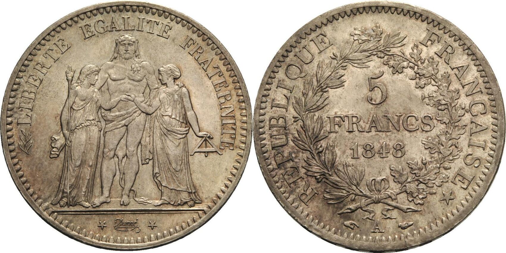 Frankreich 5 Francs 1848 A 2. Republik vz-St | MA-Shops