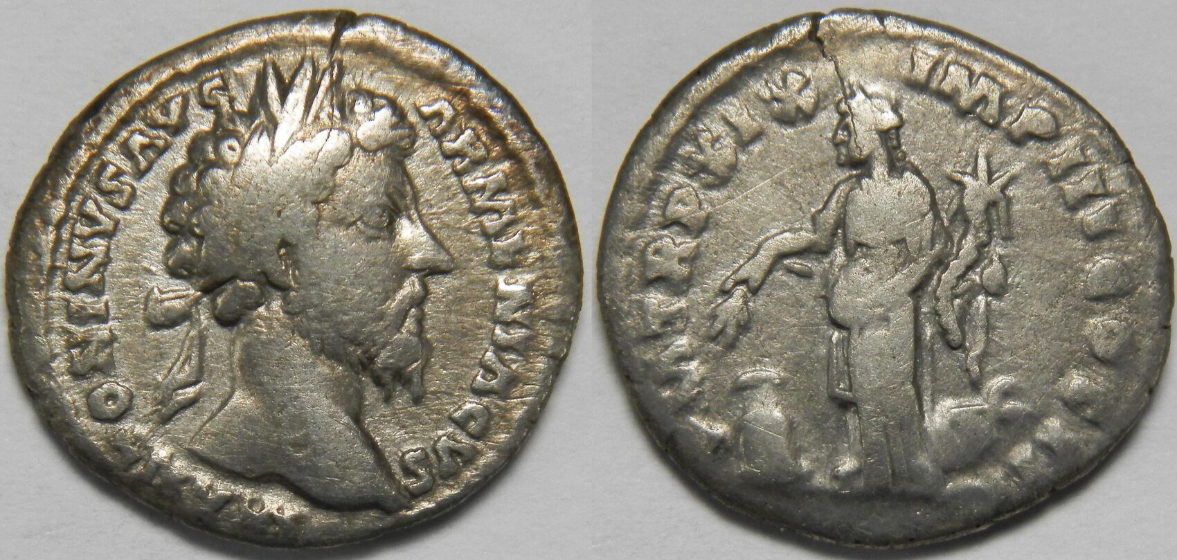 Roman Empire AR Denarius AD 165 Marcus Aurelius aVF | MA-Shops