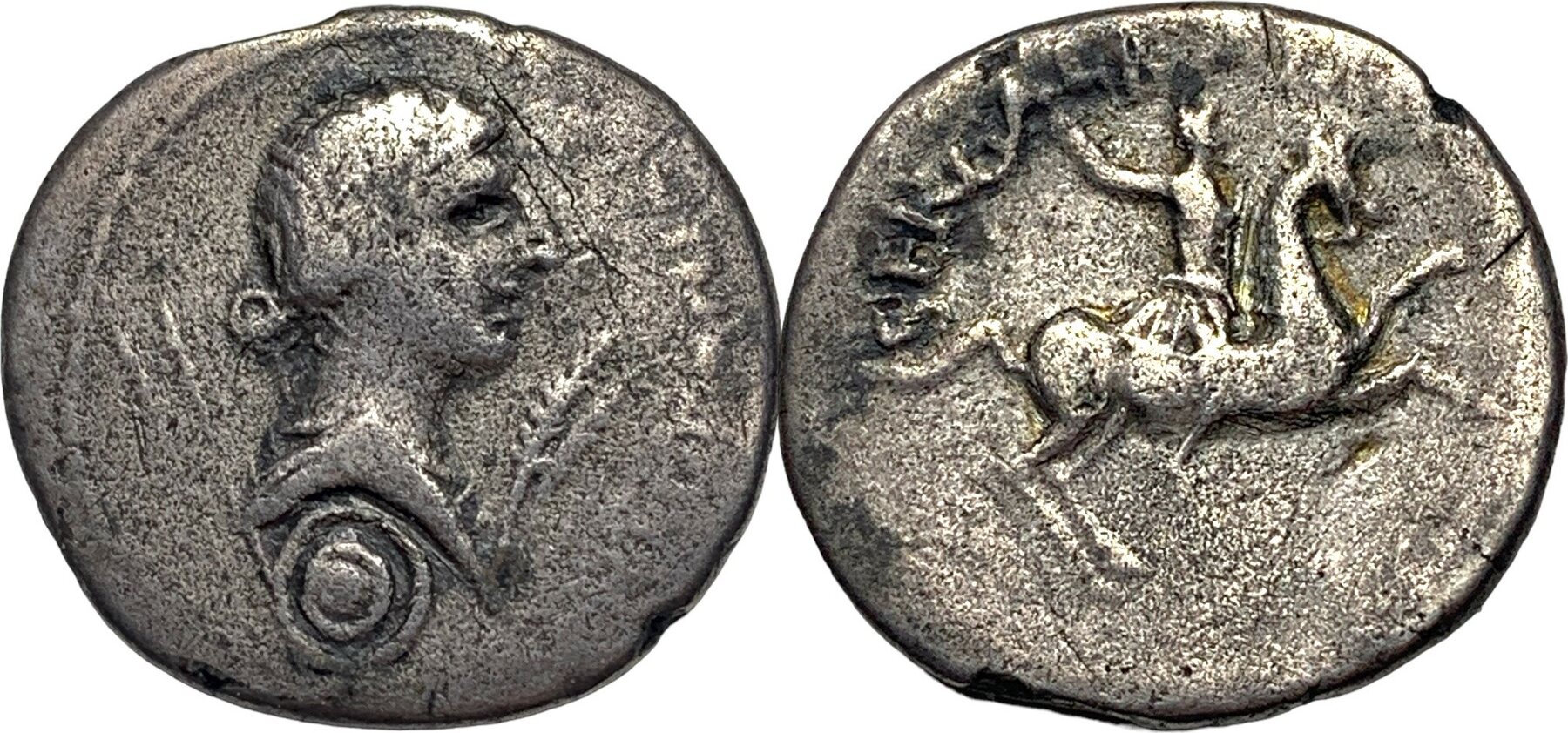 Rome Denarius 68-69 AD. Glaba, rare Tarraco denar F | MA-Shops