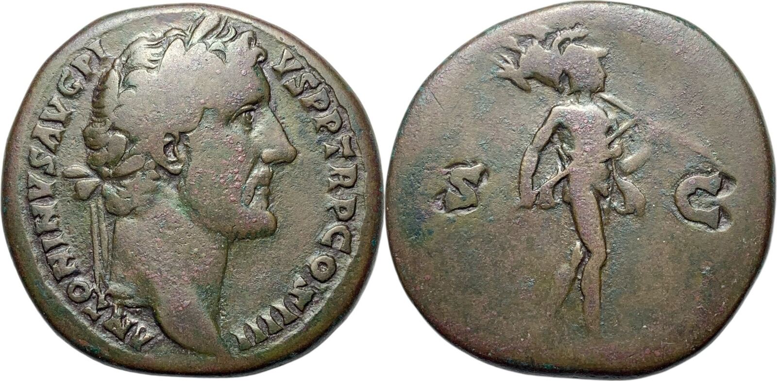 Roman Empire Sestertius 146 AD. Antonin, beau sesterce. Rome, 146 après ...