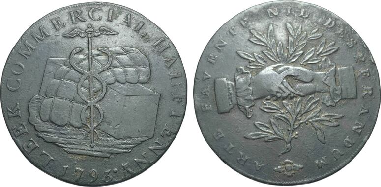 1793 AD. Royaume-Uni, Trade Token, Staffordshire - Leek, 1/2 Penny ...