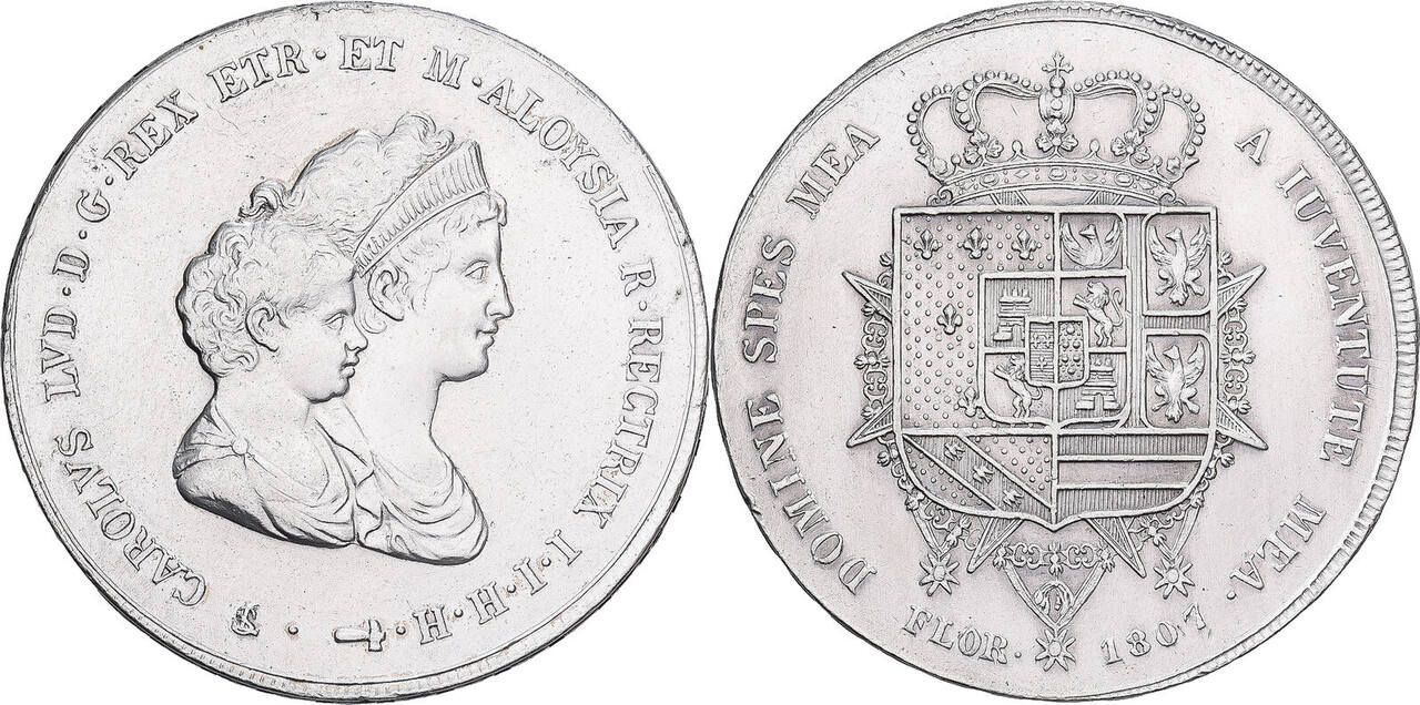 Kingdom of Etruria 10 Lire 1807 Florence Charles Louis, Florence ...