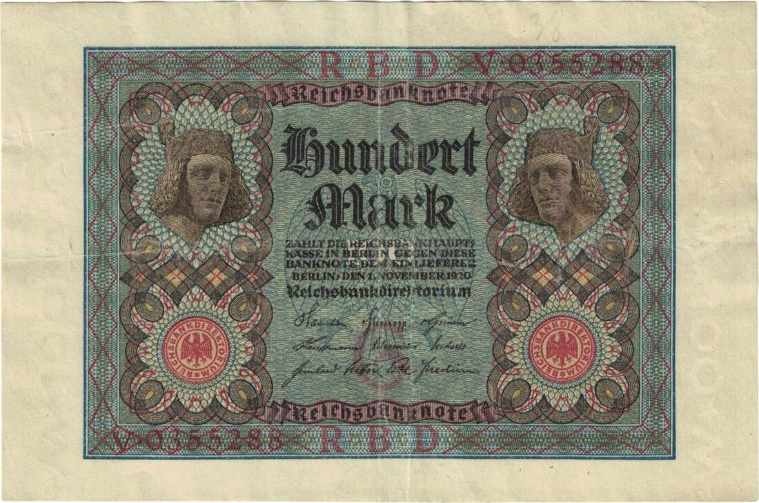 Deutschland 100 Mark 1922 Geldschein, 1922-12-02, KM:69a, SS | MA-Shops