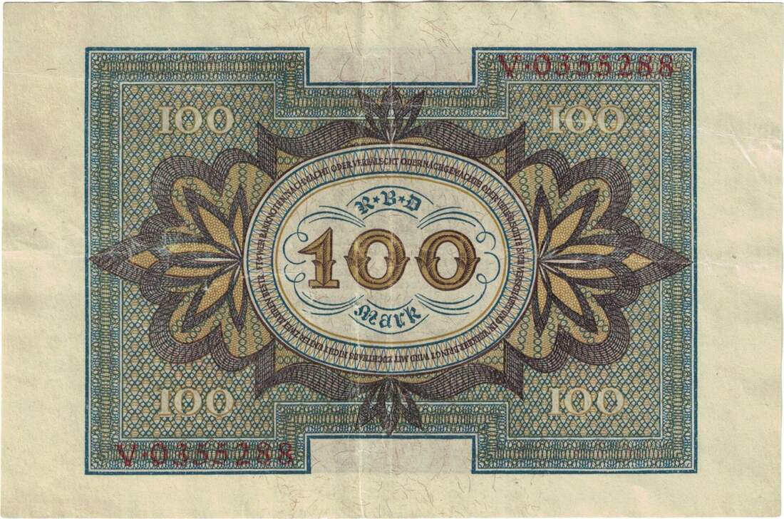 Deutschland 100 Mark 1922 Geldschein, 1922-12-02, KM:69a, SS | MA-Shops