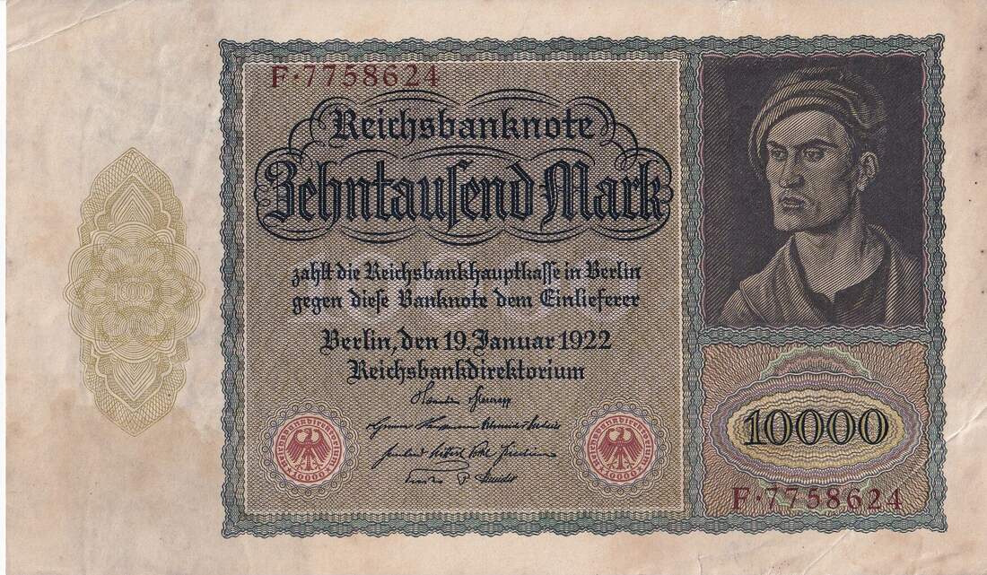 Deutschland 10,000 Mark 1922 Geldschein, KM:70, S | MA-Shops