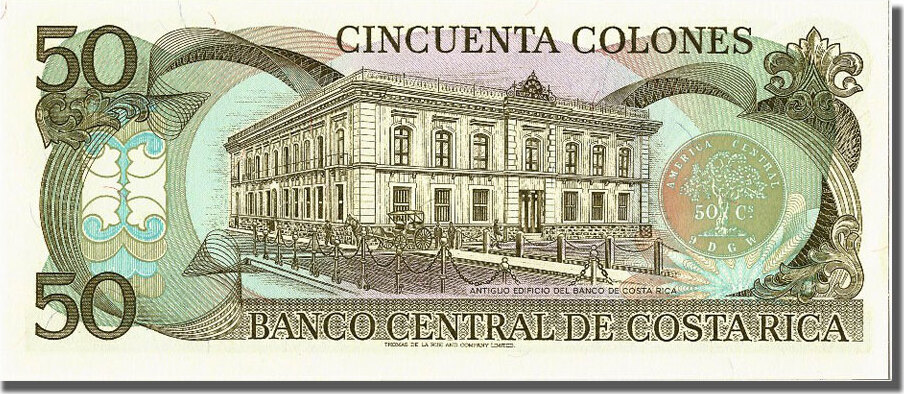 Costa Rica 50 Colones 1993 Geldschein, 1993-07-07, UNZ | MA-Shops