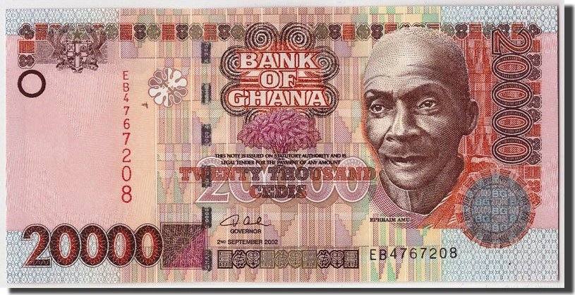 Ghana 20 000 Cedis 2002 Geldschein 2002 09 02 KM 36a UNZ MA Shops ghana-20-000-cedis-2002-geldschein-2002-09-02-km-36a-unz-ma-shops