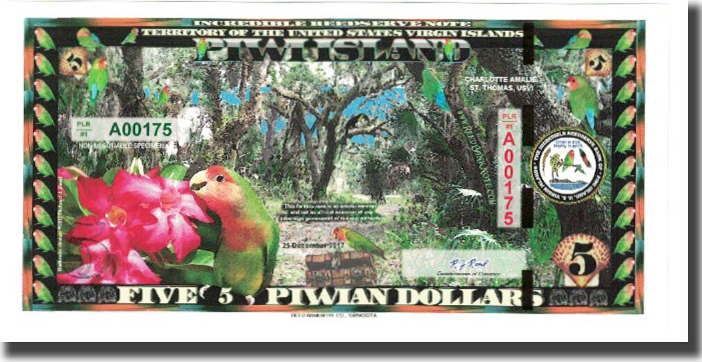 Vereinigte Staaten 5 Dollars 2017 Geldschein, 2017-12-25, PIWI ISLAND ...