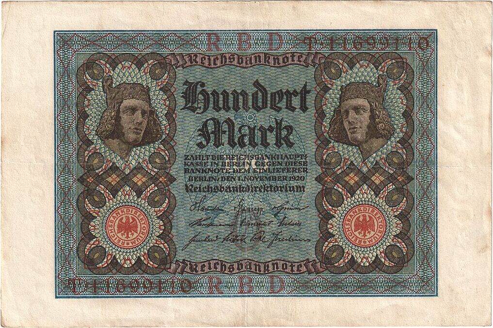 Deutschland 100 Mark 1920 1920-11-01, KM:69b, SS+ | MA-Shops