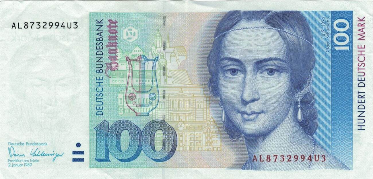 Bundesrepublik Deutschland 100 Deutsche Mark 1989 Geldschein, 1989-01 ...