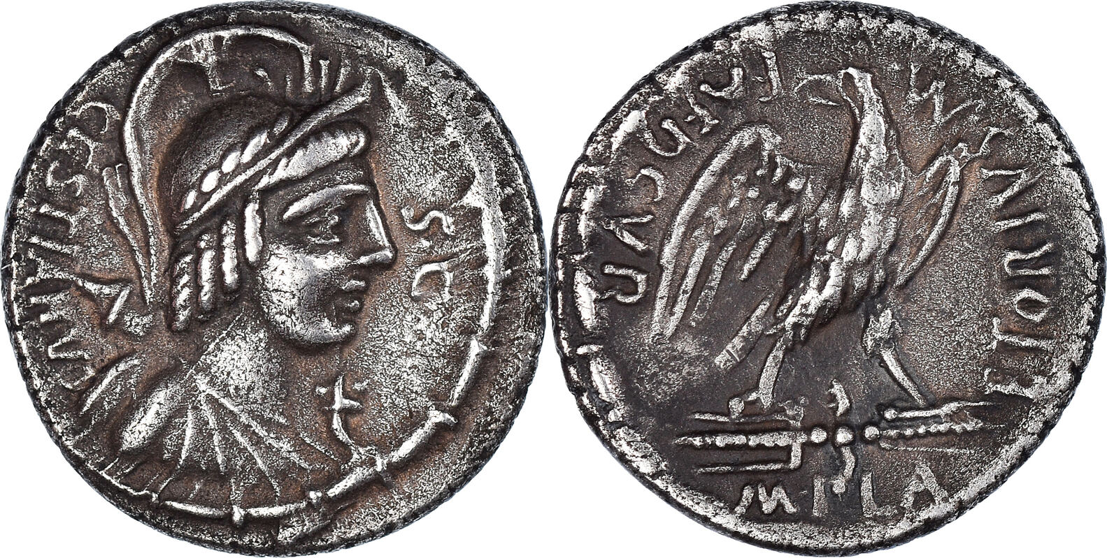 Denarius 57 BC Rome Münze, Plaetoria, Rome, VZ, Silber, Crawford:409/1 ...