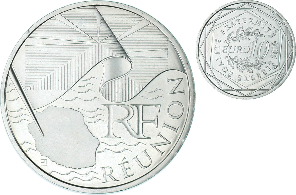 Frankreich 10 Euro 2010 Réunion, UNZ, Silber | MA-Shops