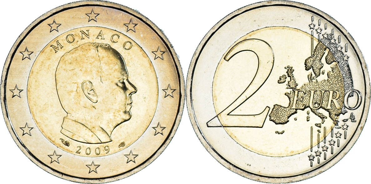 Monaco 2 Euro 2009 (a) Paris, VZ+, Bi-Metallic, KM:195 | MA-Shops