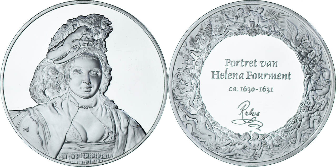Frankreich Medaille 1980 Peinture, Rubens - Portret van Helena Fourment ...