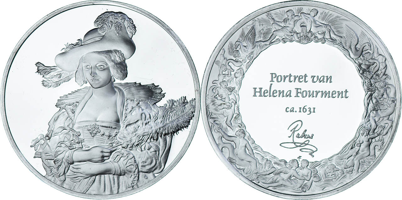 Frankreich Medaille 1980 Peinture, Rubens - Portret van Helena Fourment ...