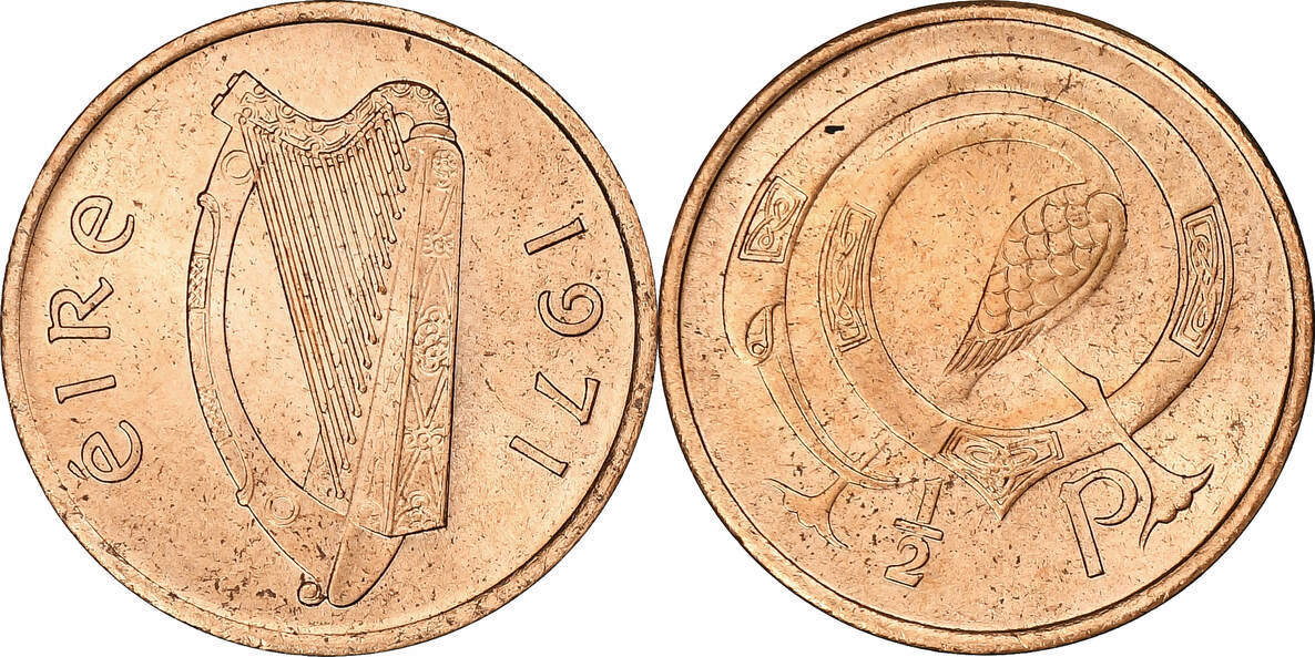 IRELAND REPUBLIC 1/2 Penny 1971 Bronze, UNZ, KM:19 | MA-Shops