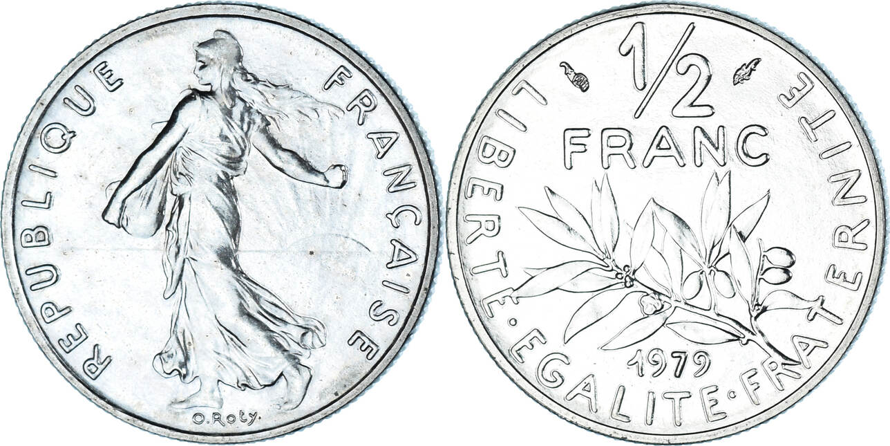 Frankreich 1/2 Franc 1979 Paris Münze, Semeuse, Paris, STGL, Nickel, KM:931.1 | MA-Shops